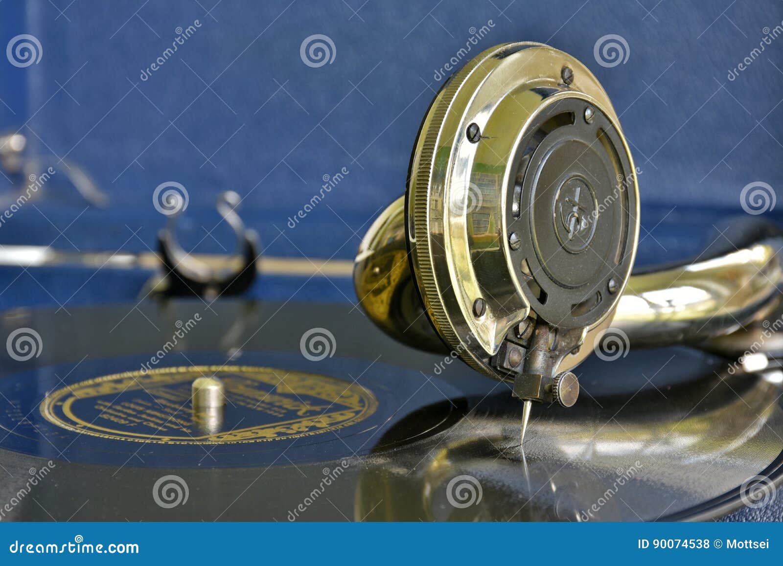 Portable Wind-up Phonograph Playing a Shellac Record Editorial Stock ...