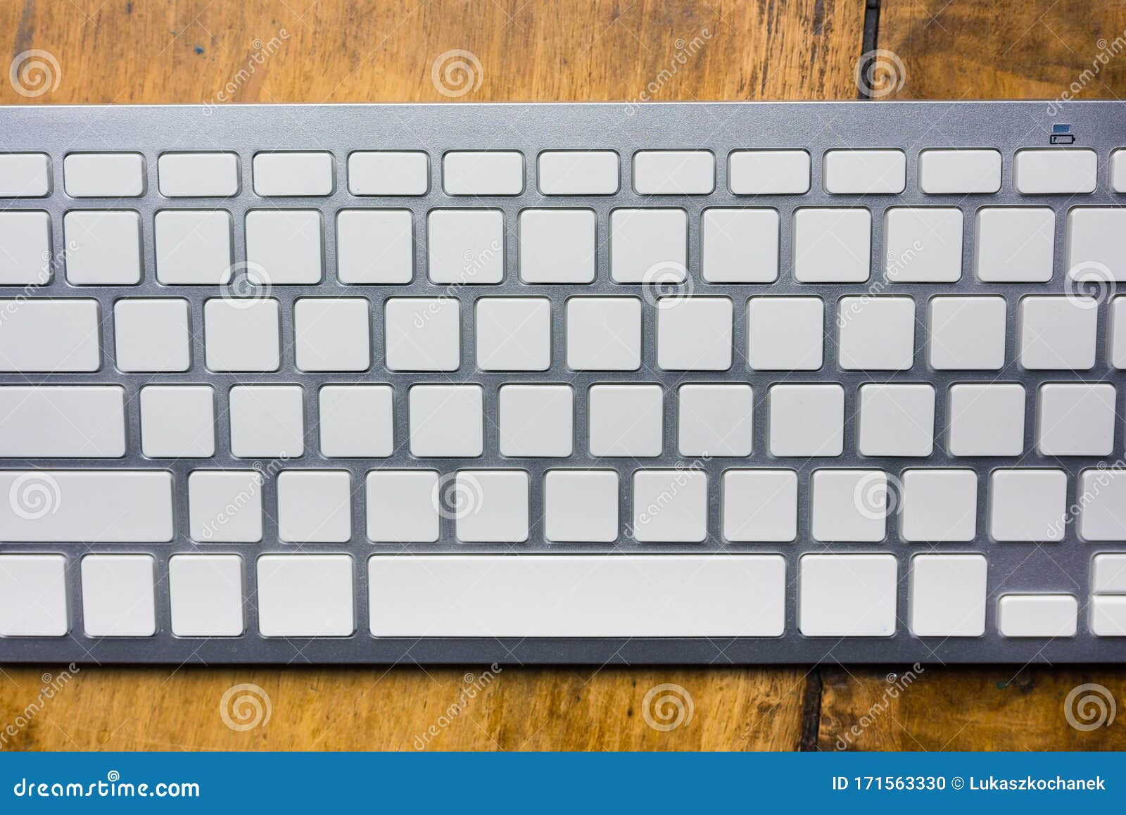 Portable Wireless Computer Keyboard with Blank Buttons. Vintage Style ...