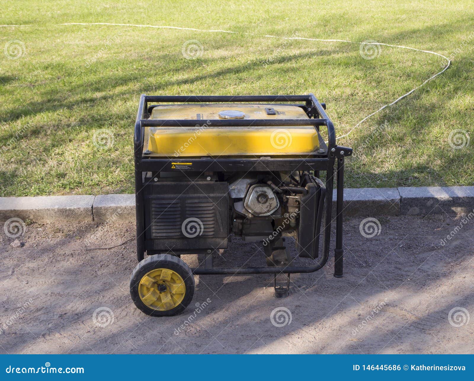Portable Yellow Diesel Generator on the Street Stock Photo - Image of ...