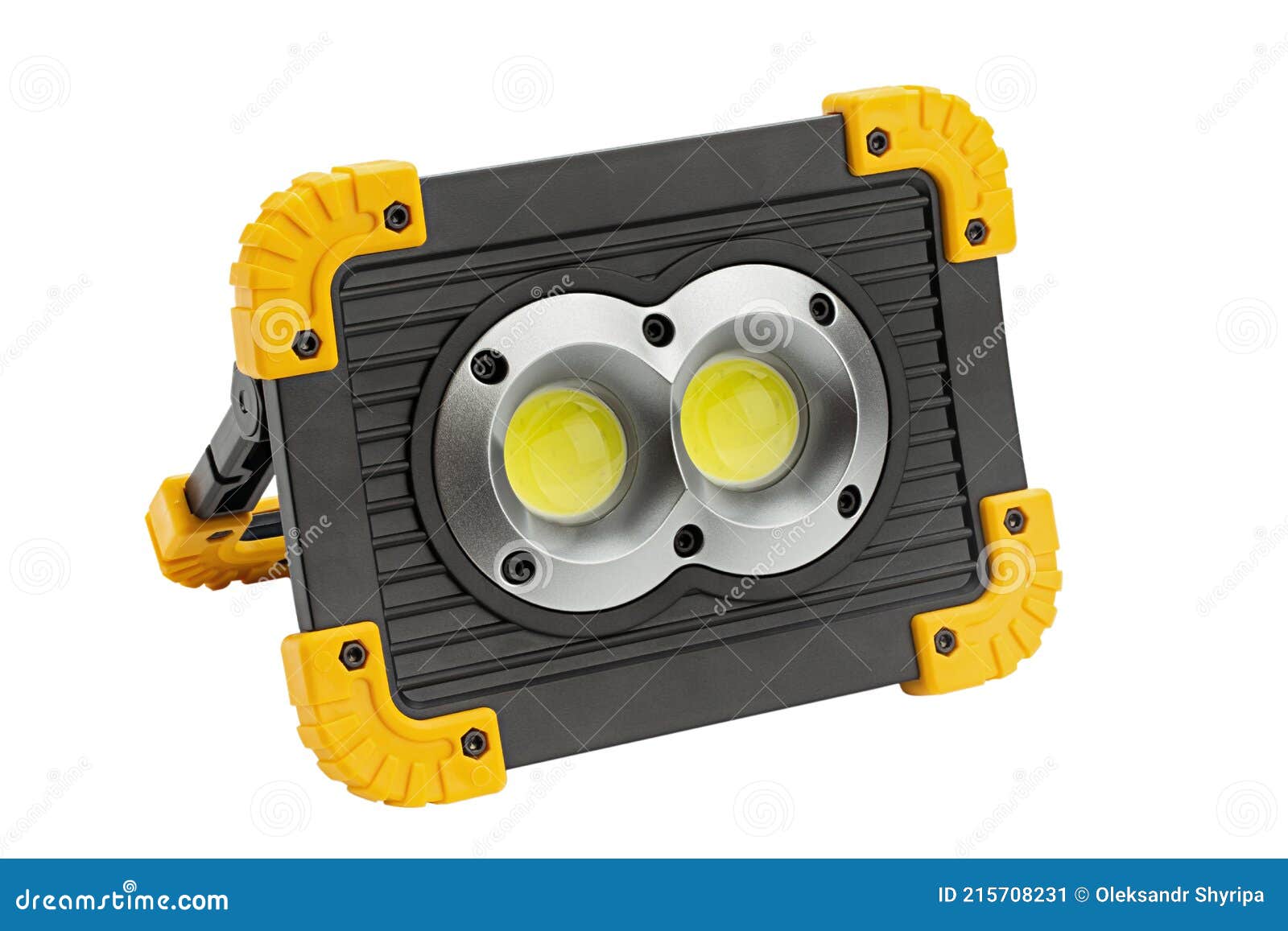 Portable Yellow LED Torch Isolated on White Background Stock Image ...