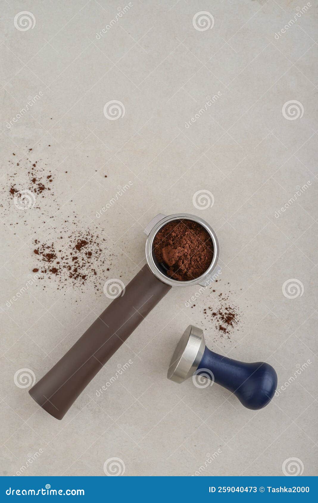 Portafilter with Coffee and Temper Stock Image - Image of black ...