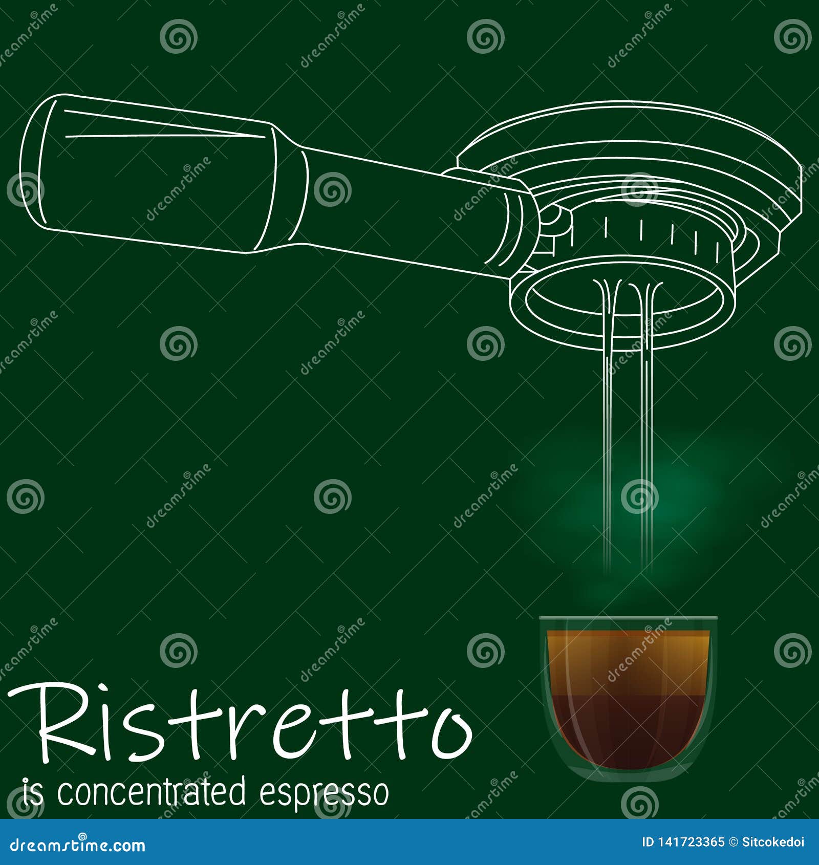 Portafilter Drawing by Hand Stock Vector - Illustration of flat, bean ...