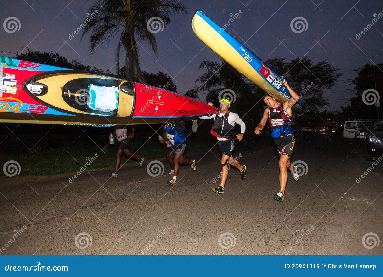 Portage Running Canoe Marathon Editorial Stock Image - Image of singles ...