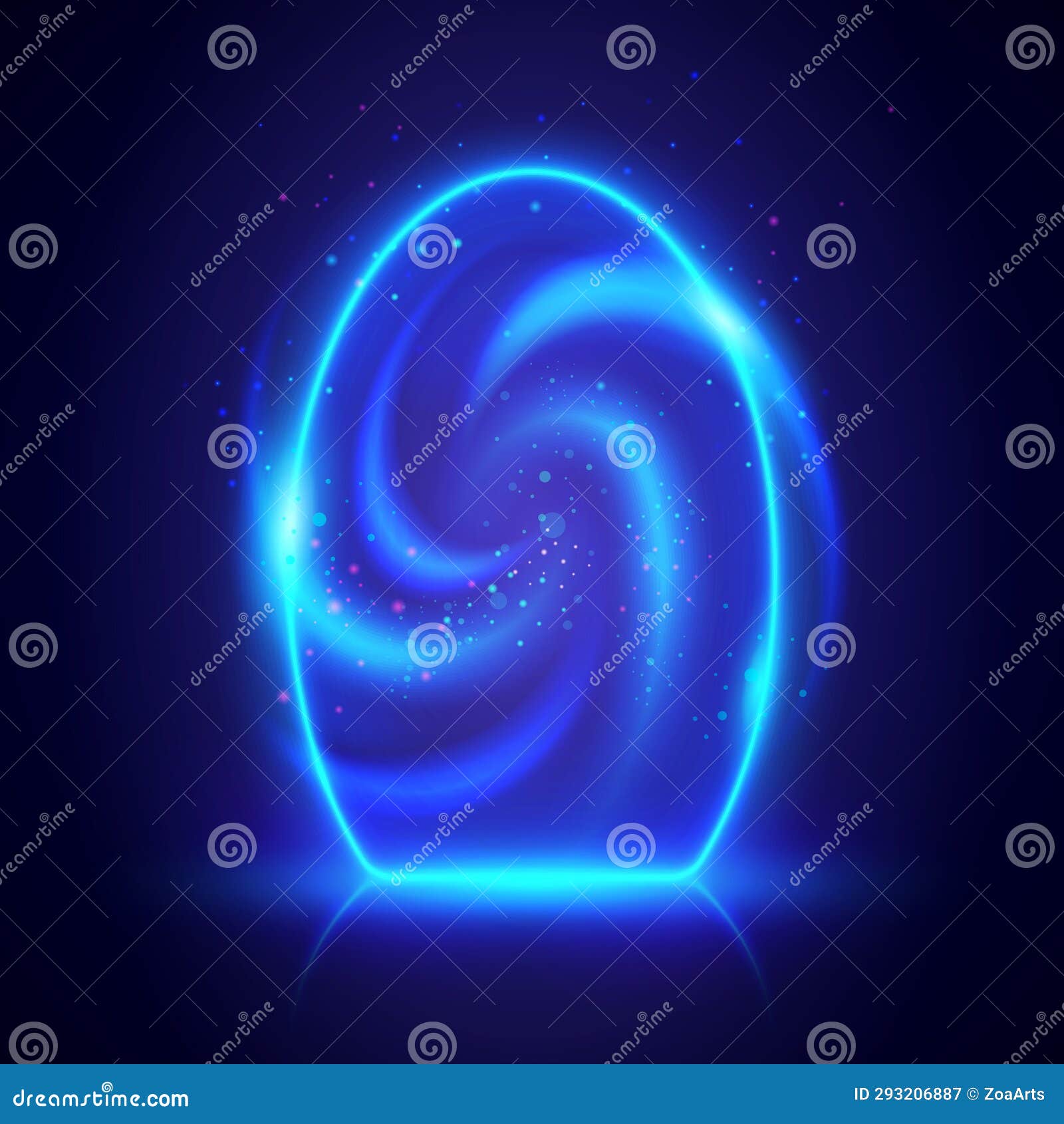 Magical Blue Portal with Blurry Vortex Stock Vector - Illustration of ...