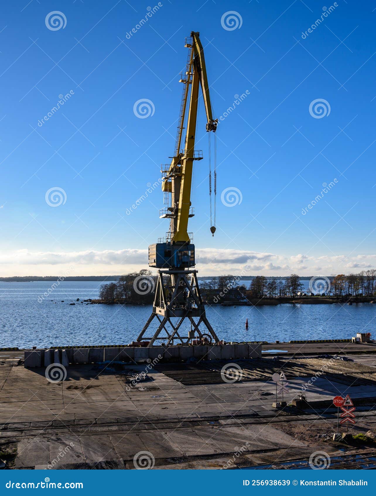 Portal Crane. Portal Crane in the Port. Cargo Loading Area Stock Image ...