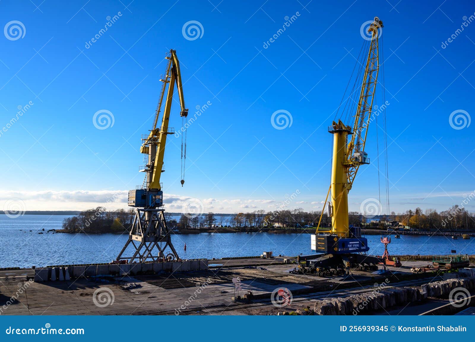 Portal Crane. Portal Crane in the Port. Cargo Loading Area Stock Image ...