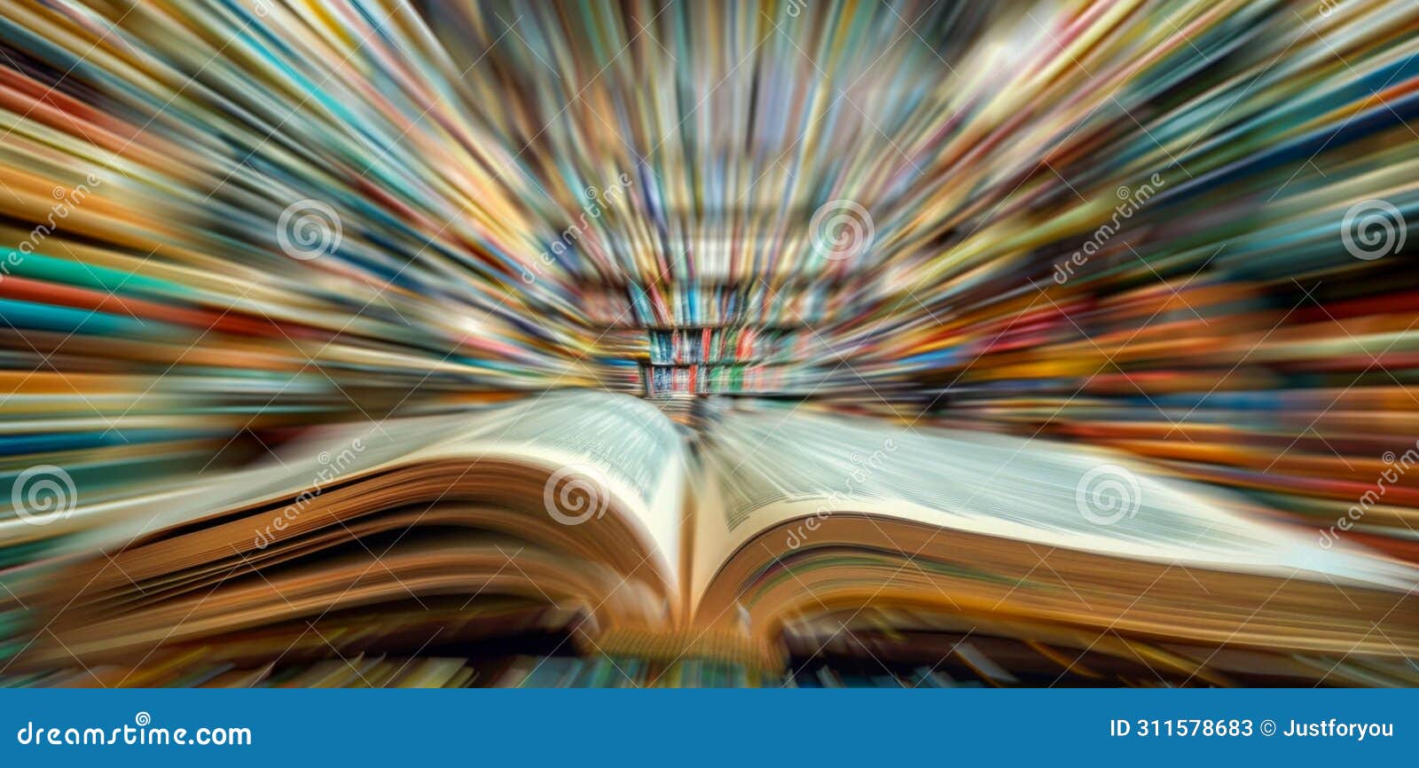 Portal of Knowledge: an Open Book. Generative Ai Stock Illustration ...