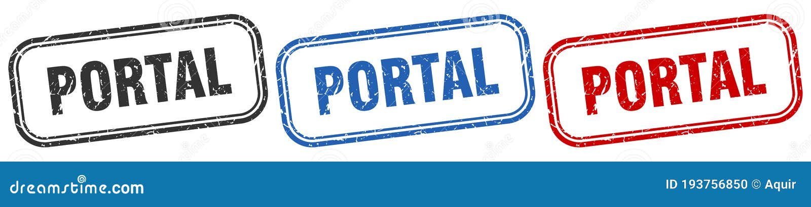 Portal Square Isolated Sign Set. Portal Stamp Stock Vector ...