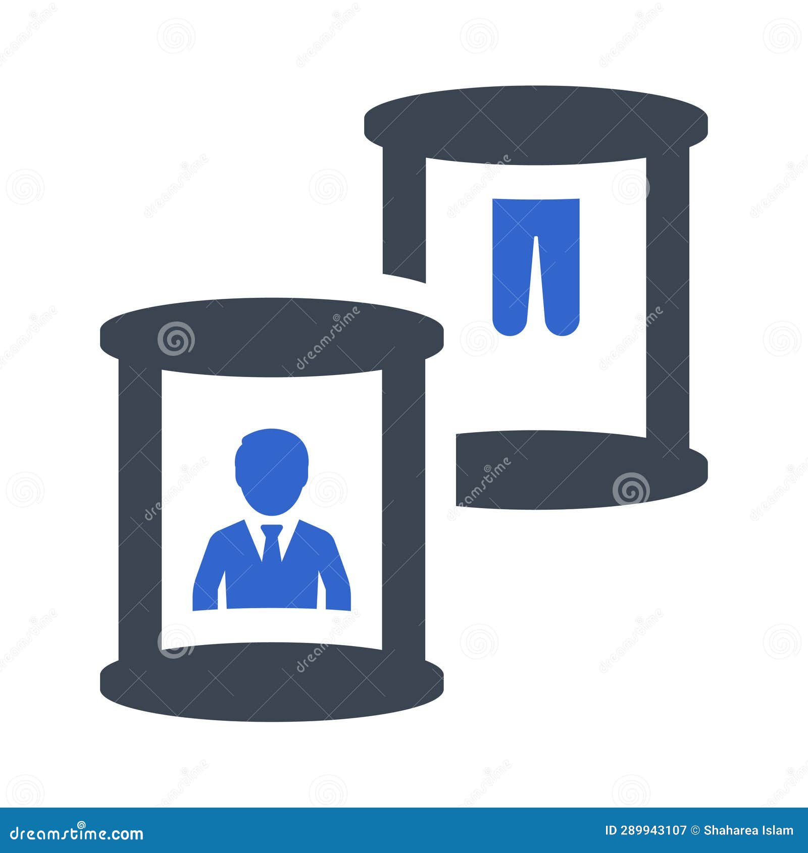 Portal Teleportation, Two Images Isolated Cartoon Vector ...