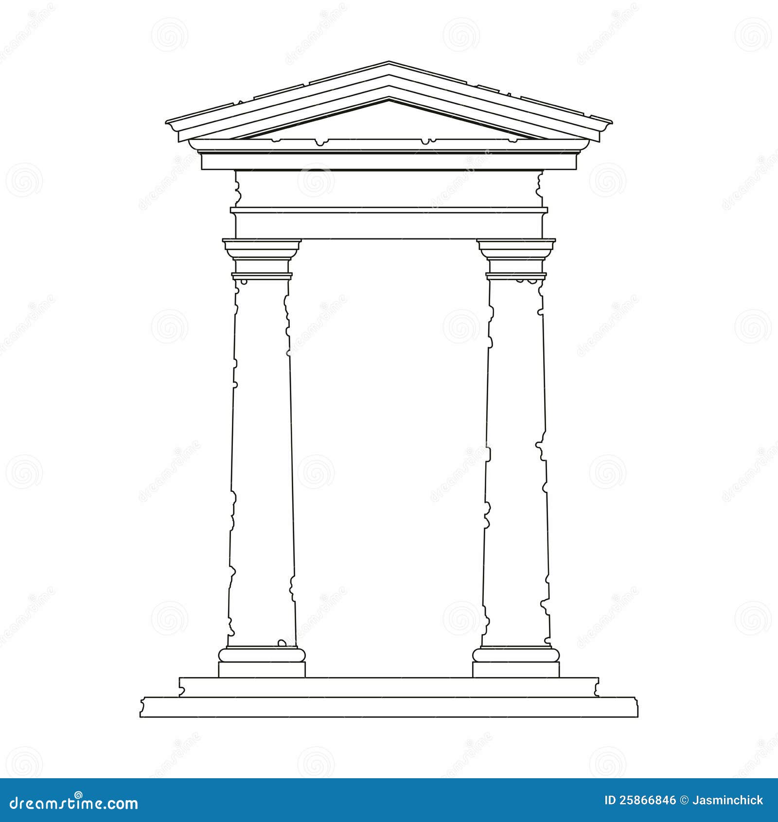 Portal with Use of the Tuscan Order Stock Vector - Illustration of ...