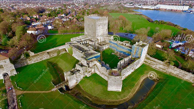 Portchester Castle stock image. Image of building, sunrise - 83142717