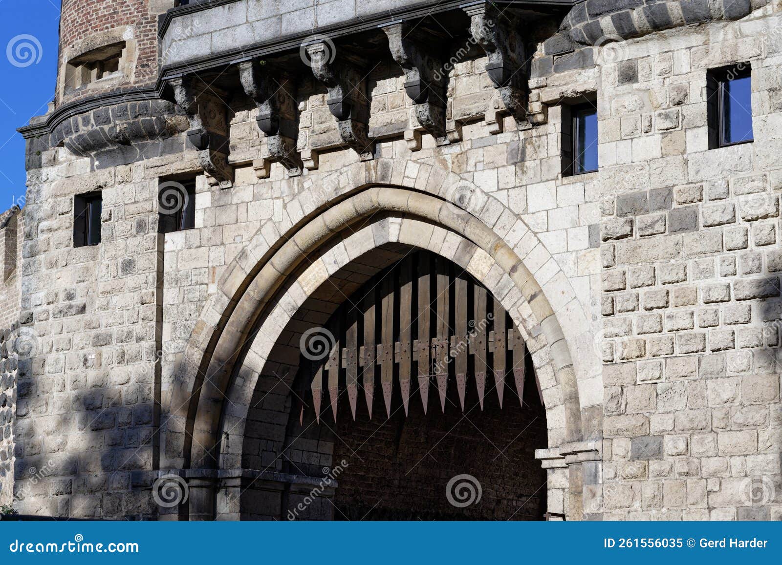 Portcullis with Metal Spikes in Cologne Stock Image - Image of culture ...
