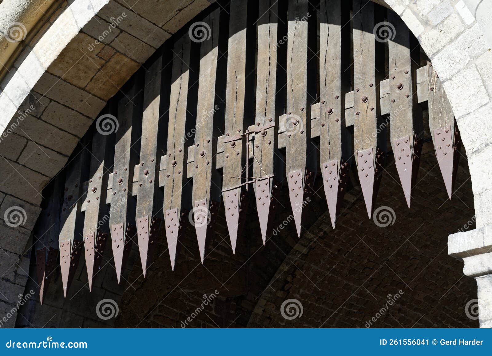 Portcullis with Metal Spikes in Cologne Stock Image - Image of history ...