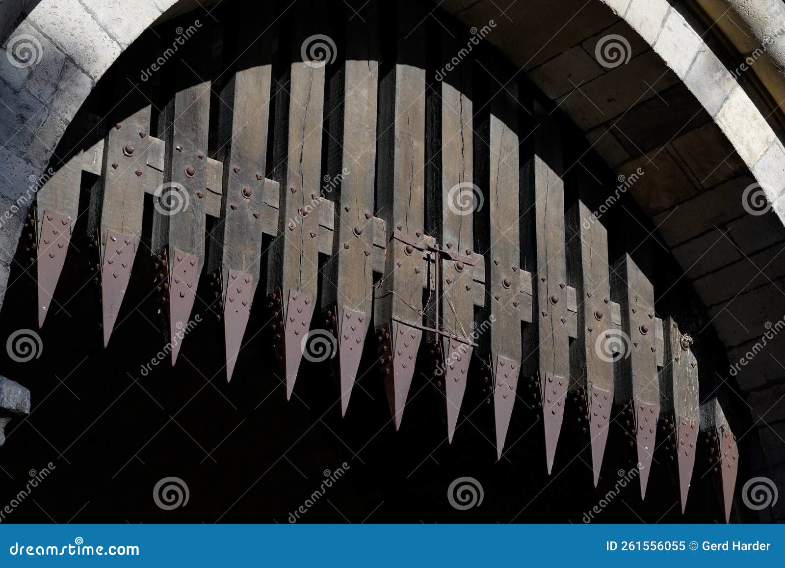 Portcullis with Metal Spikes in Cologne Stock Image - Image of fortress ...