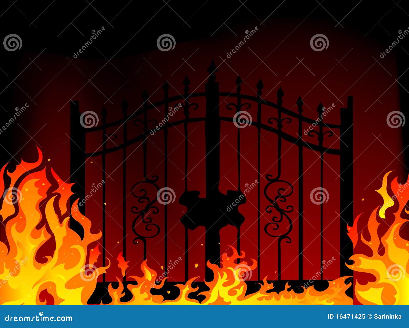 Porte à l'enfer illustration de vecteur. Illustration du dessin - 16471425