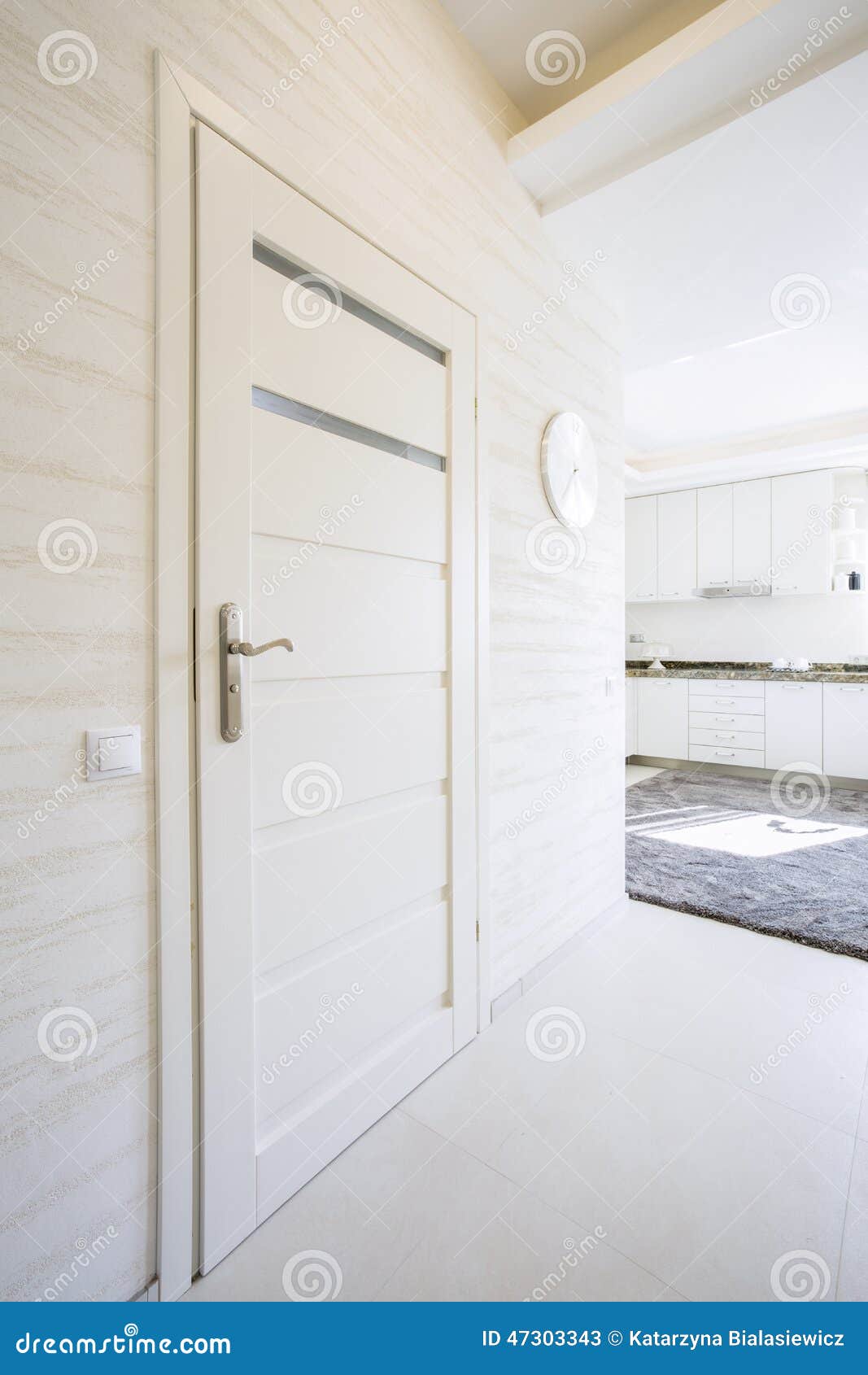 Porte Blanche Et En Bois Dans La Maison Moderne Image stock - Image du ...