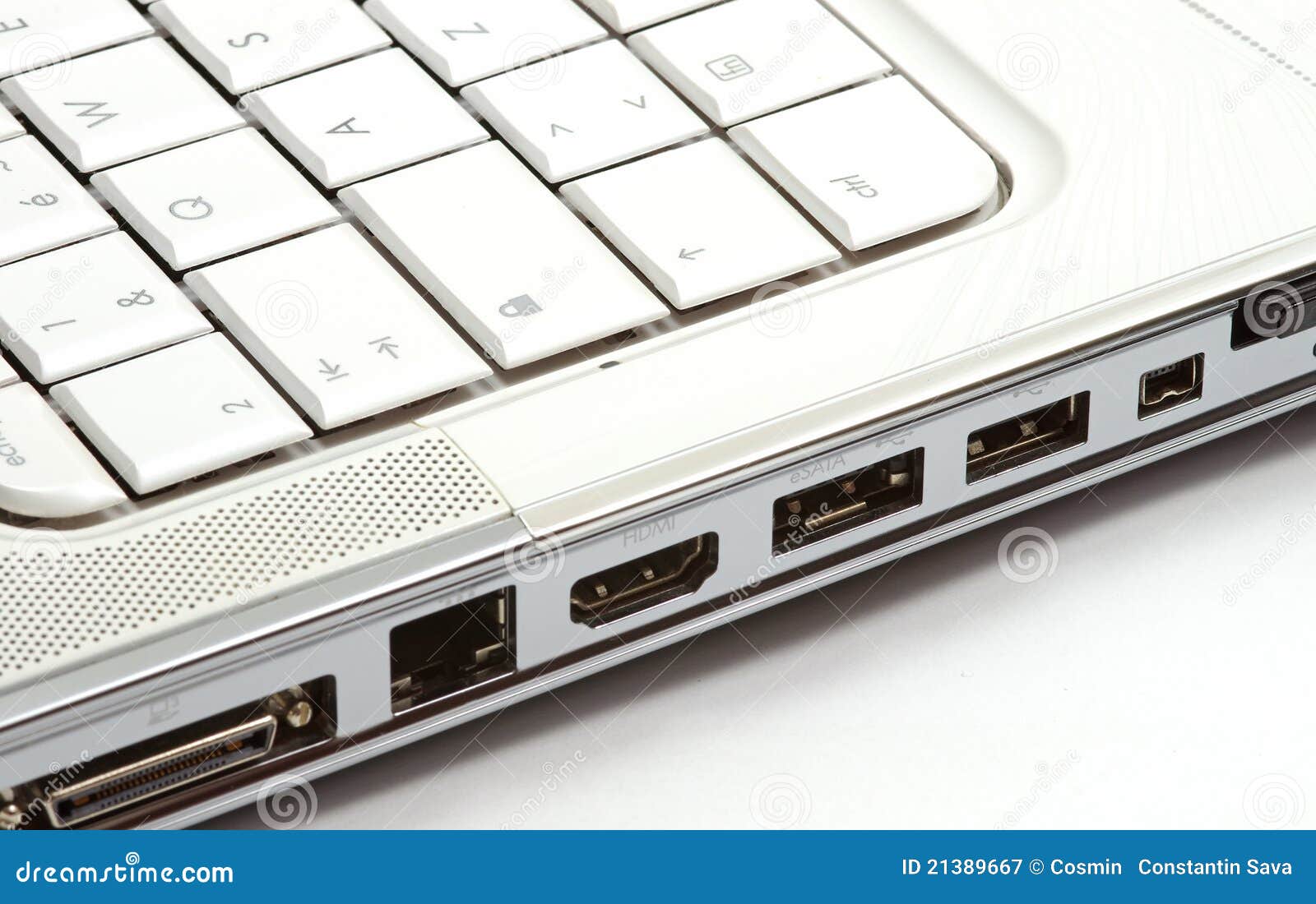 Porte Dal Lato Del Computer Portatile Immagine Stock - Immagine di ...