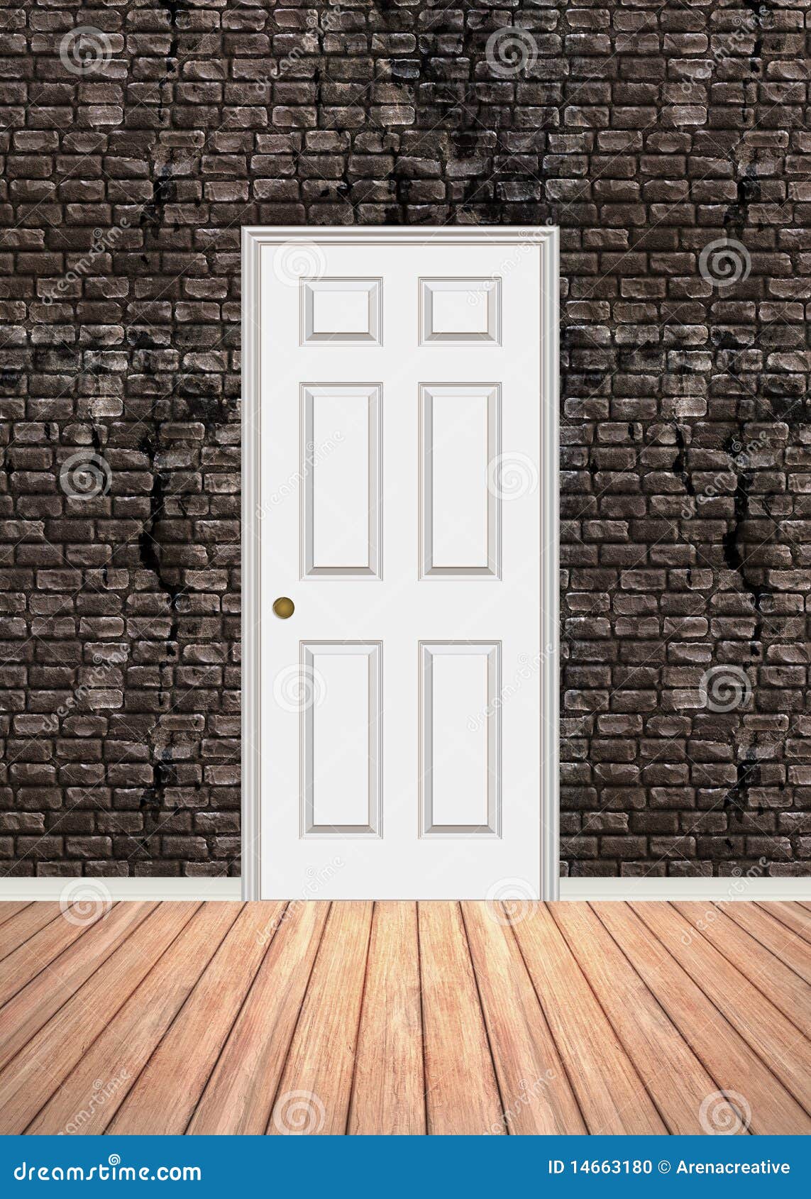 Porte de mur de briques illustration stock. Illustration du trappe ...