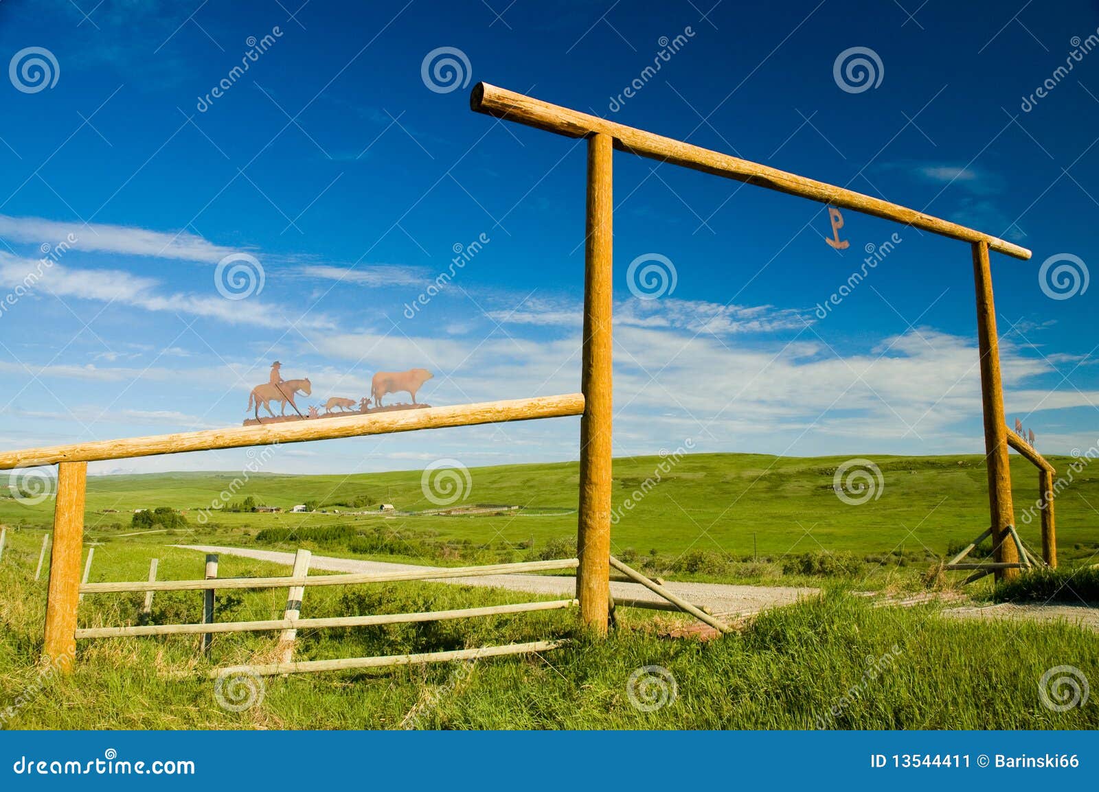 Porte de ranch image stock. Image du ranch, ensoleillé - 13544411