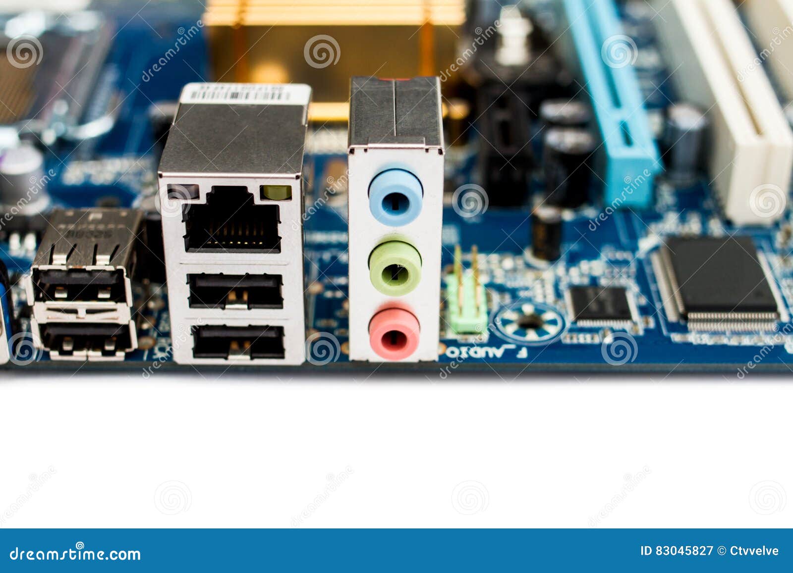 Porte Della Parte Posteriore Della Scheda Madre Del Computer Del PC ...