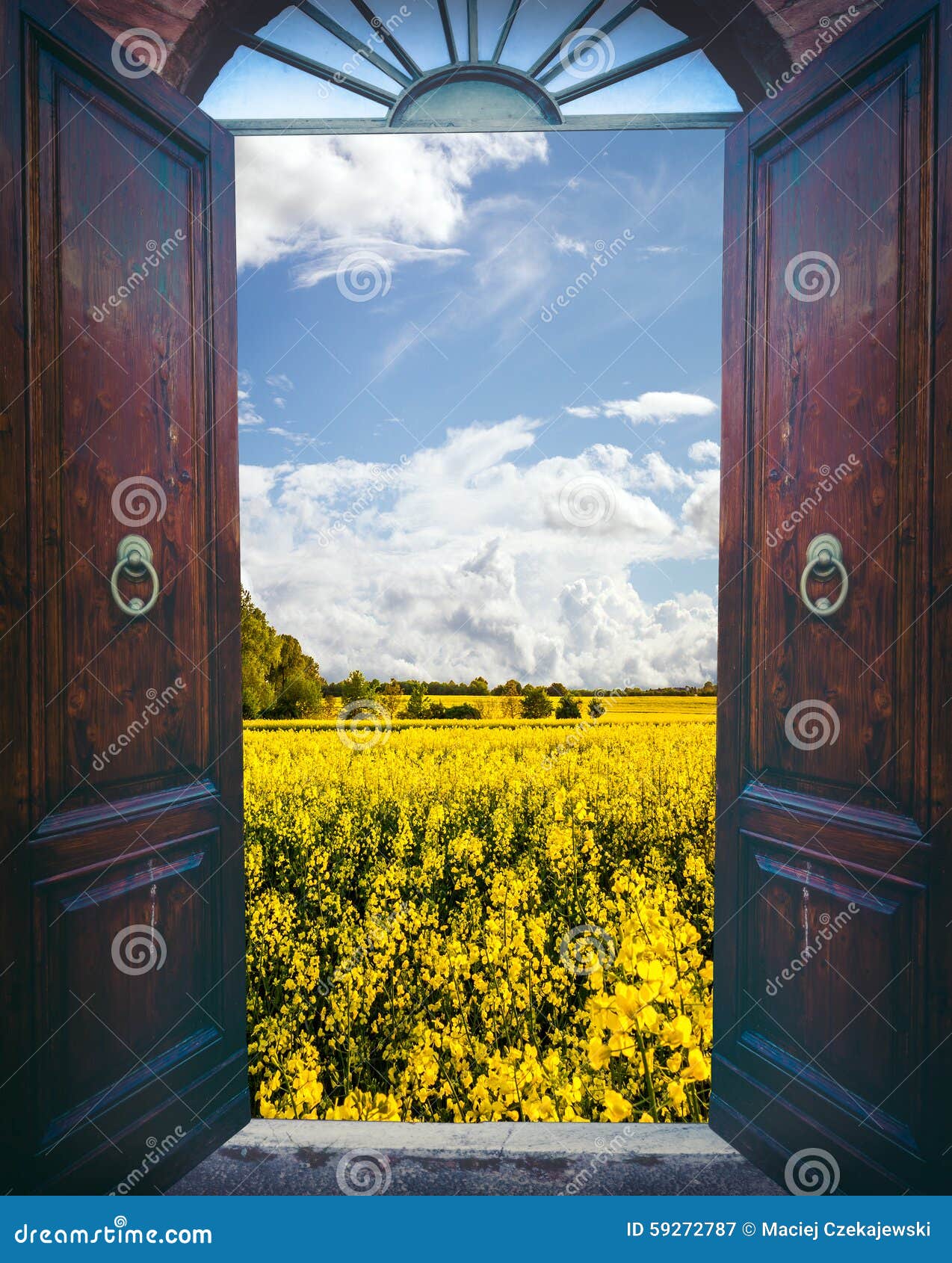 Porte Ouverte Et Paysage Photo stock - Image: 59272787