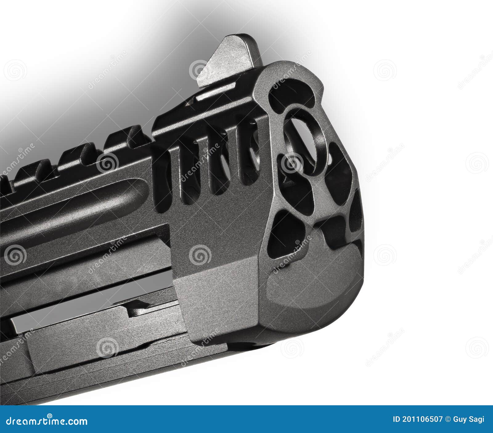 Pistol Barrel on White with Shadow Stock Image - Image of grey, pistol ...