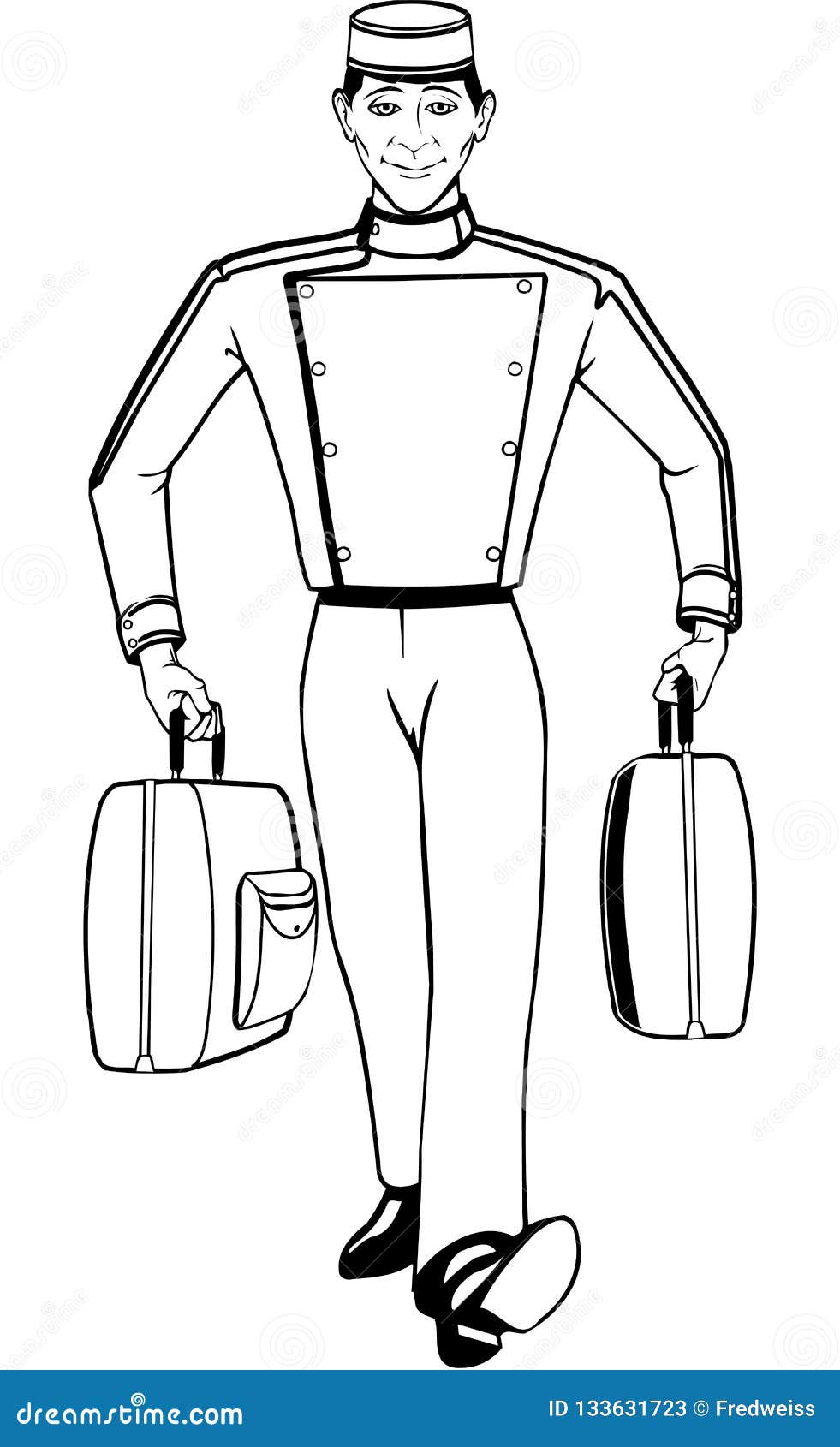 Porteiro Cartoon Illustration Do Hotel Ilustração do Vetor - Ilustração ...