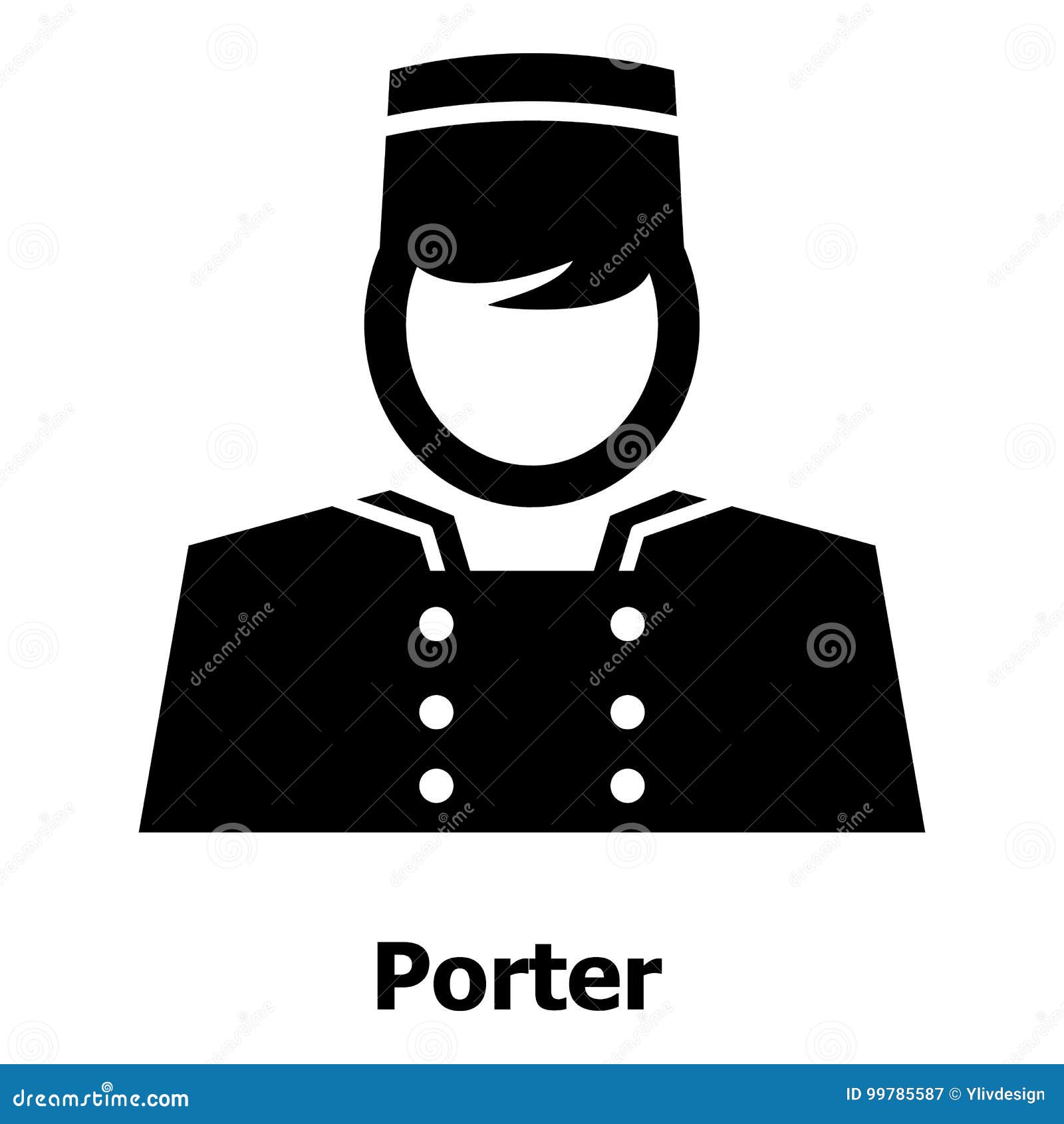 Porter Icon, Simple Black Style Stock Vector - Illustration of help ...