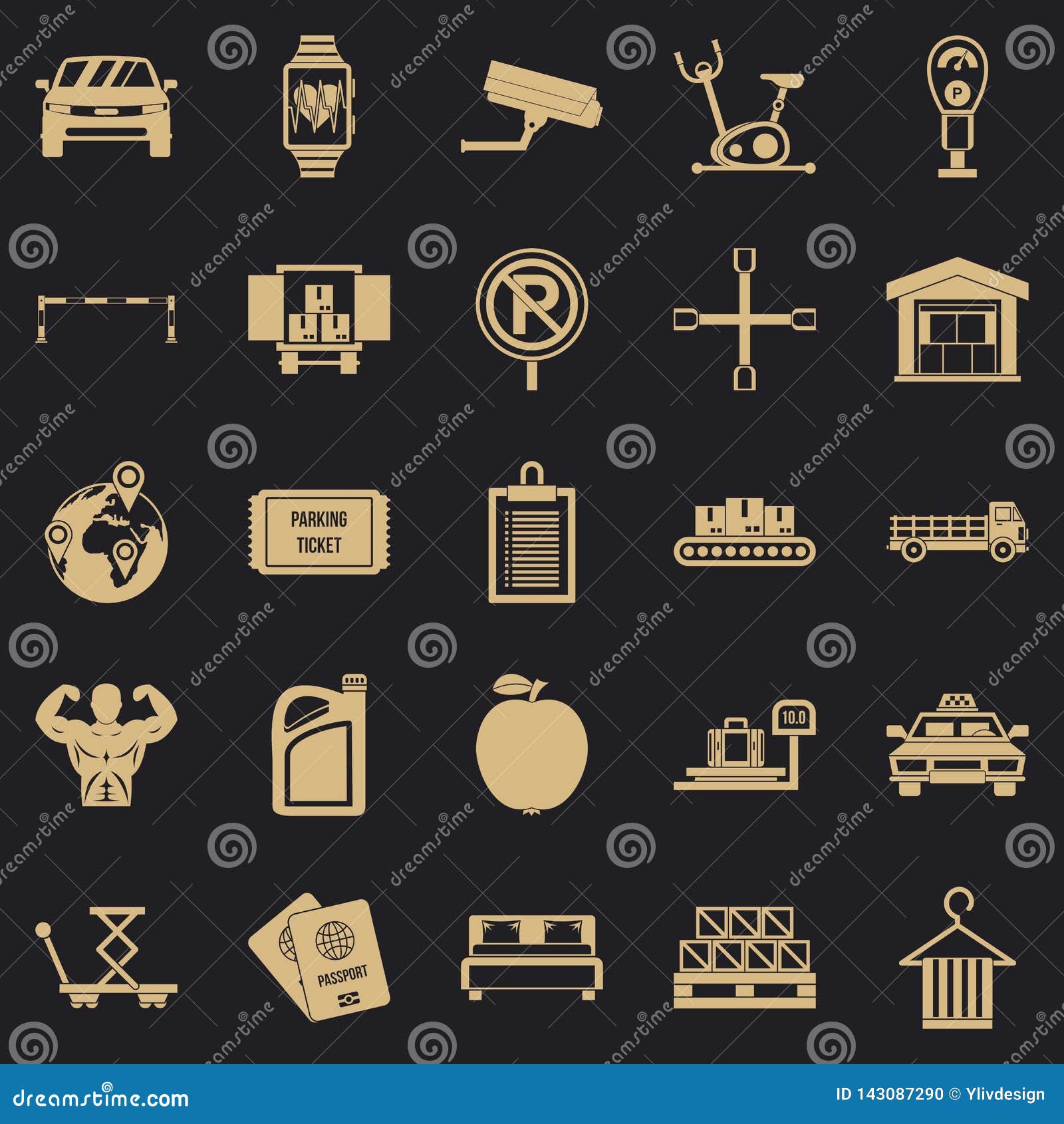 Porter Icons Set, Simple Style Stock Vector - Illustration of loader ...