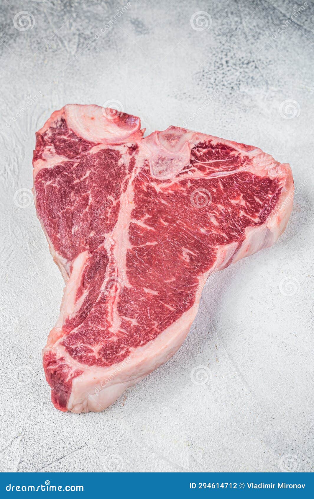 Porterhouse T-bone Raw Beef Meat Steak. White Background Stock Photo ...