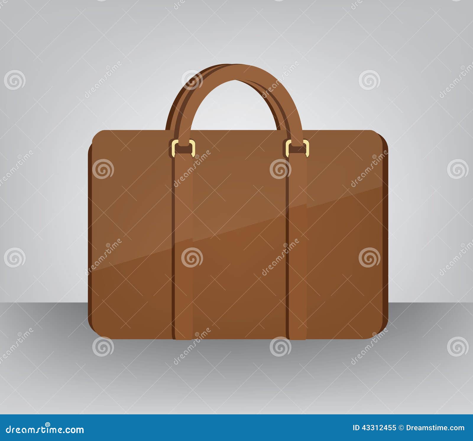 Portfolio Briefcase Flat Design with Buckle Stock Vector - Illustration ...