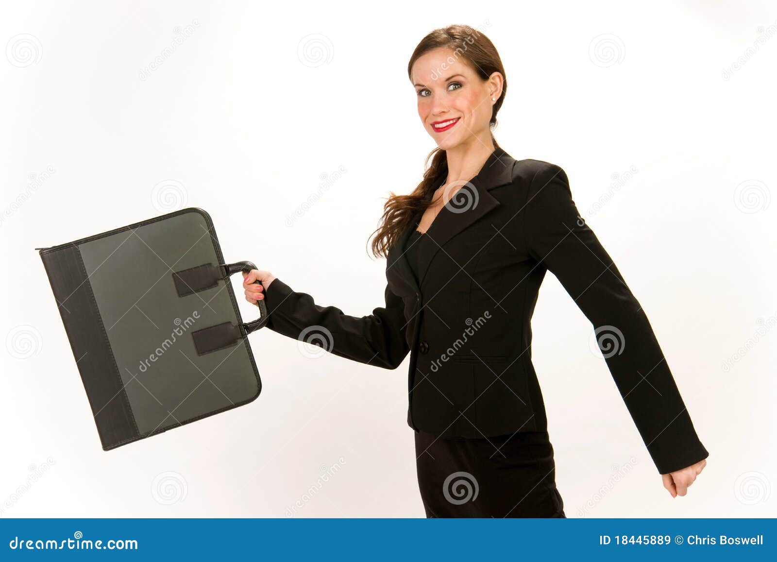 Business Woman with Portfolio Job Hunter Stock Image - Image of ...