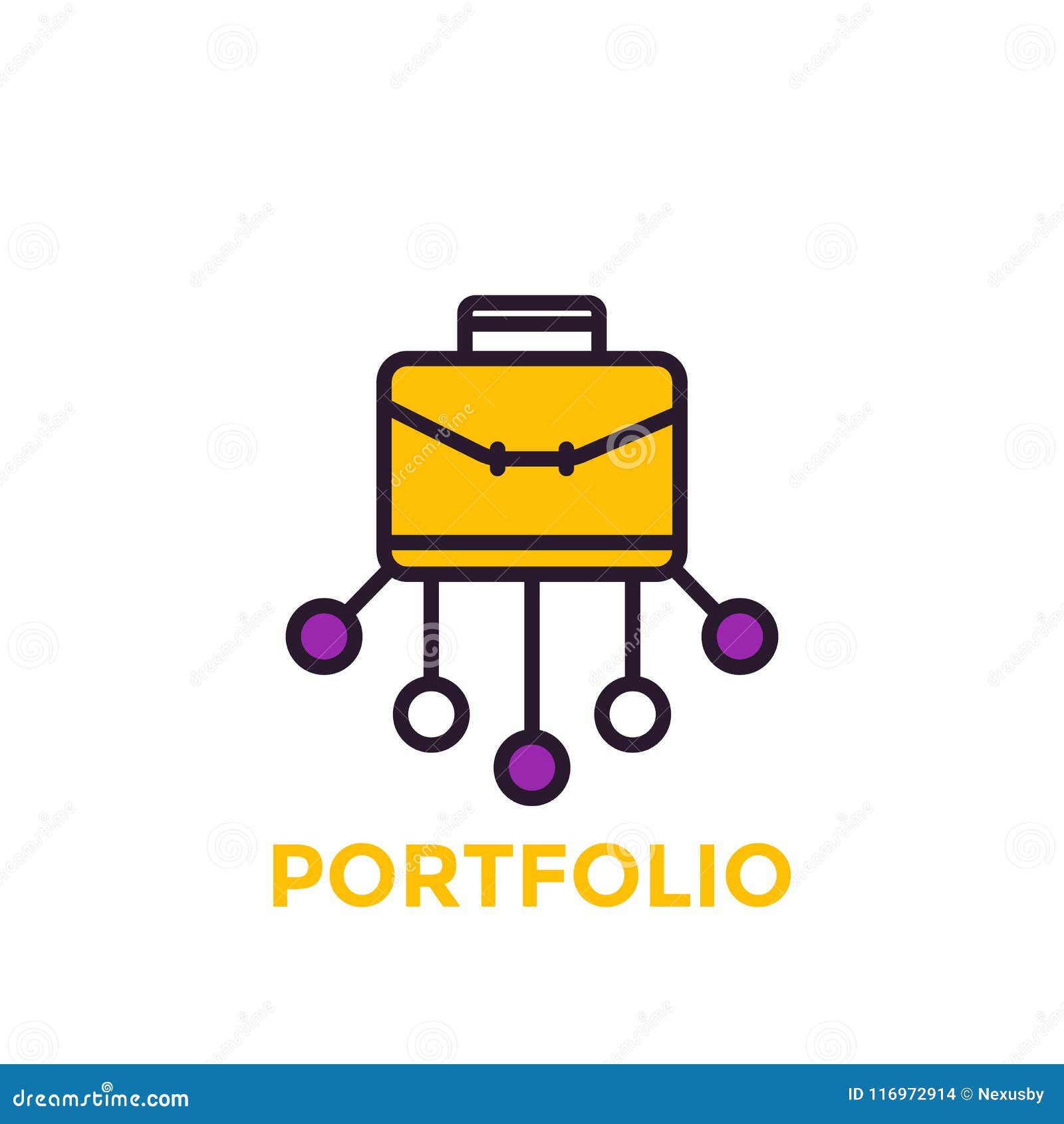 Portfolio Icon, Linear Style Stock Vector - Illustration of analysis ...