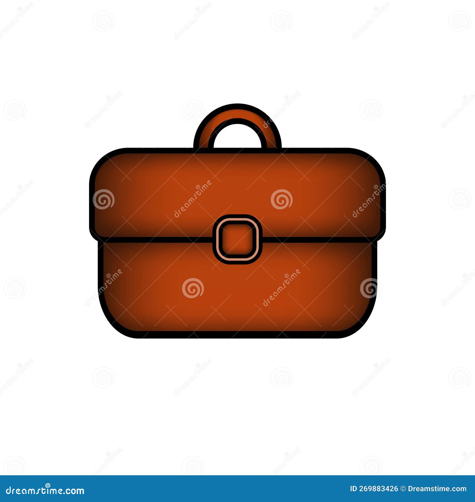 Portfolio icon on white stock vector. Illustration of brown - 269883426