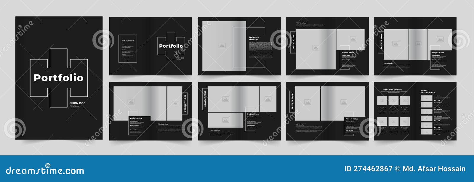 Portfolio Layout Design. Use for Architecture Portfolio, Interior ...