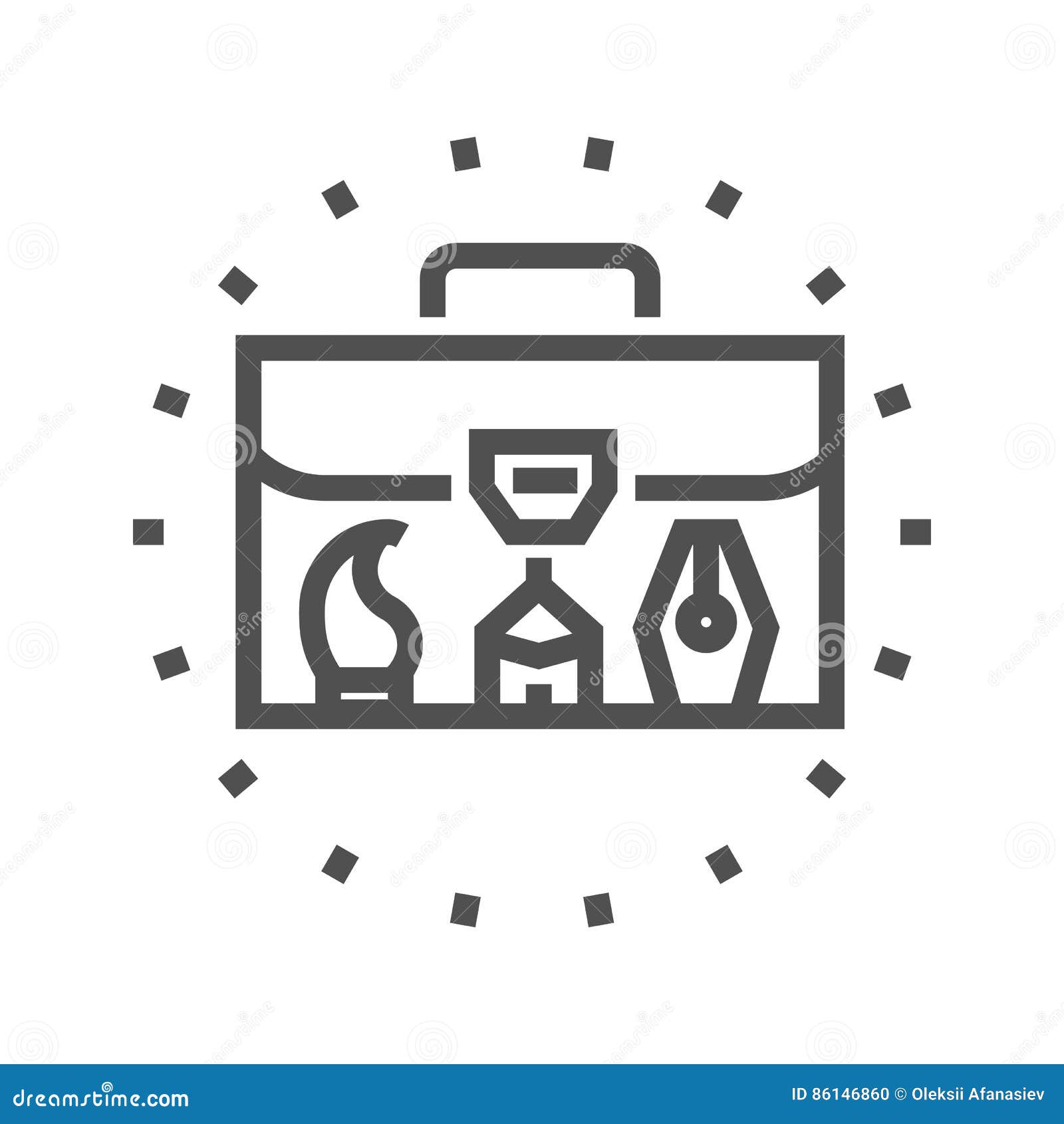 Portfolio line icon stock vector. Illustration of concept - 86146860