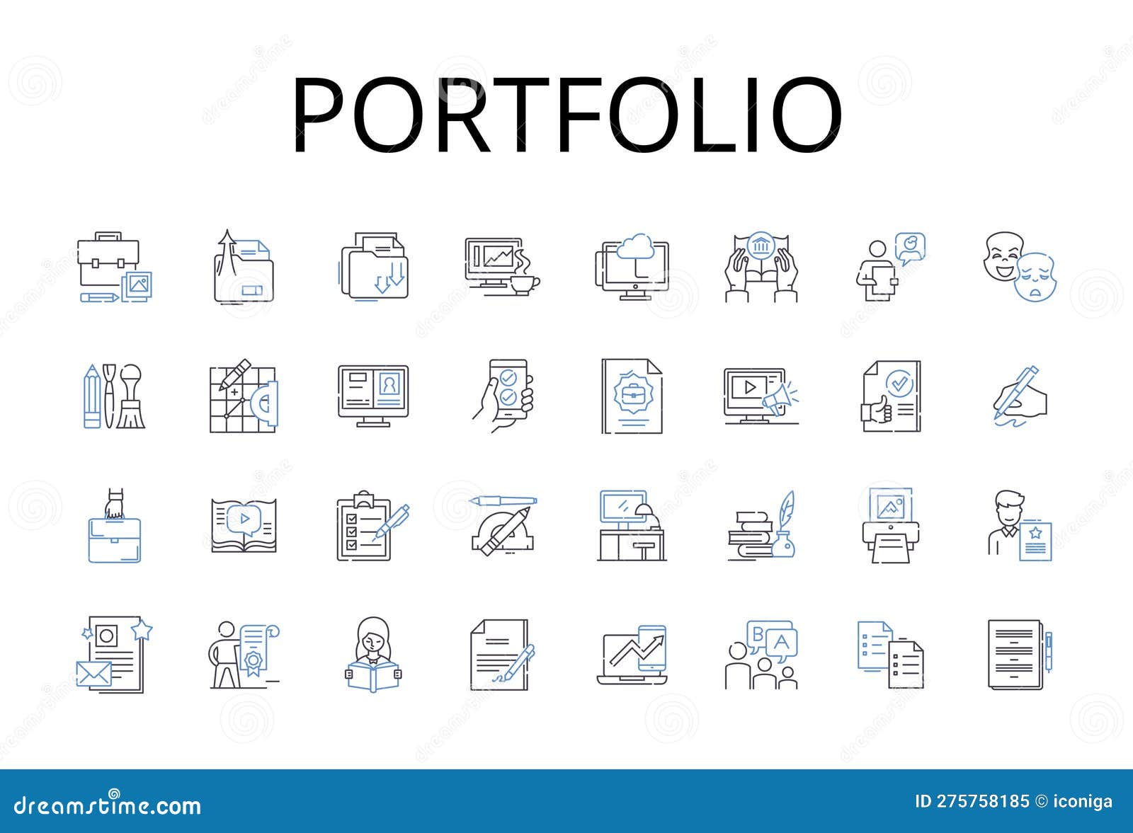 Anthology Line Icons Collection. Collection, Compilation, Assortment ...