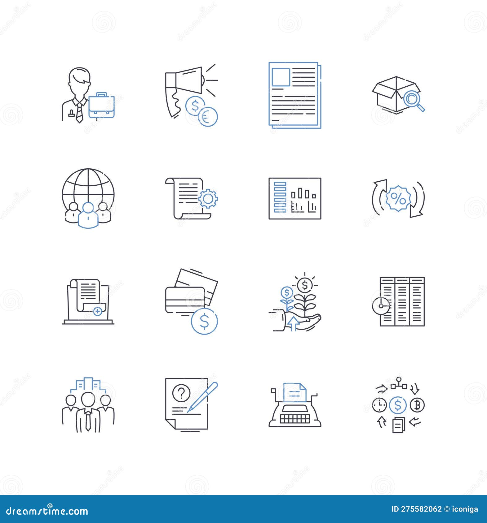 Portfolio Management Space Line Icons Collection. Strategy, Allocation ...