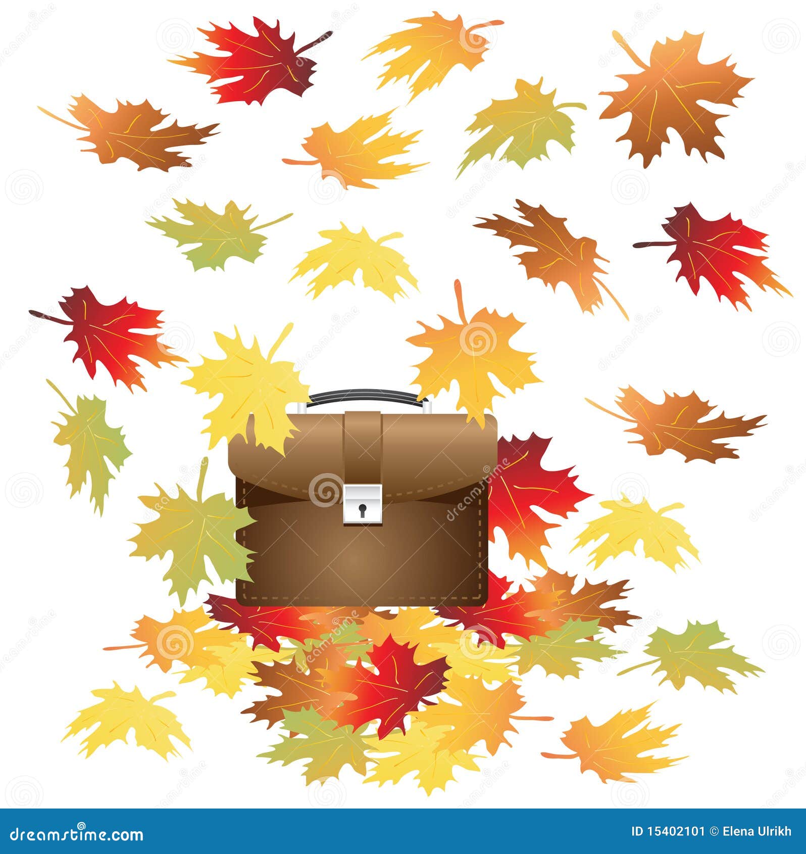 Portfolio with Maple Leaves on a White Background. Stock Vector ...