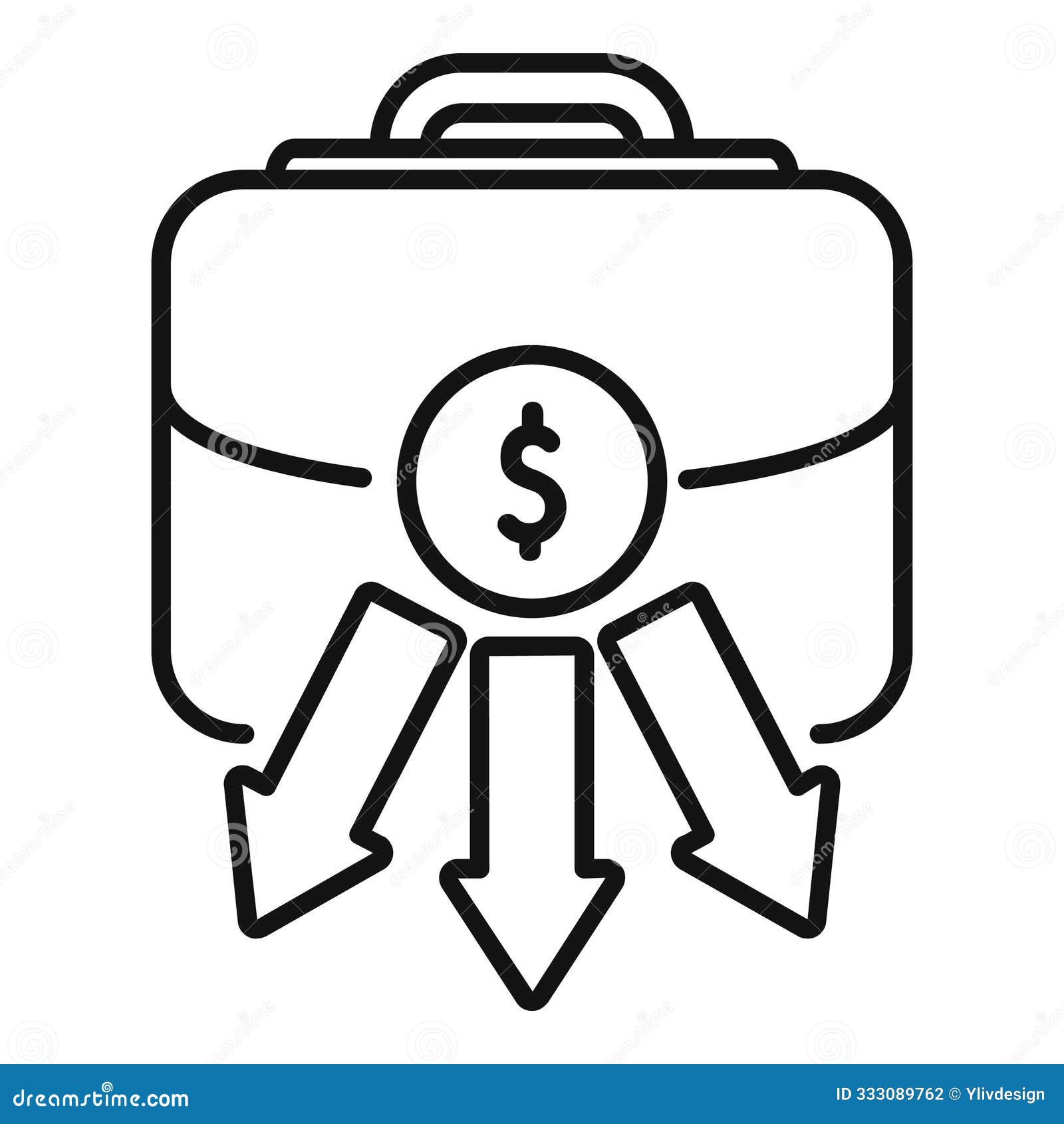 Portfolio Money Loss Icon Showing Investment Decrease Stock ...