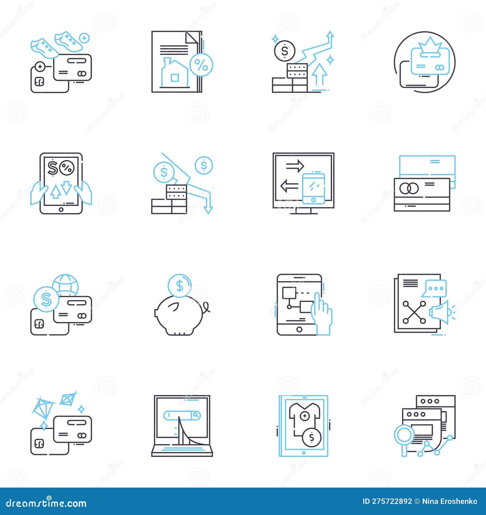 Anthology Line Icons Collection Collection Compilation Assortment