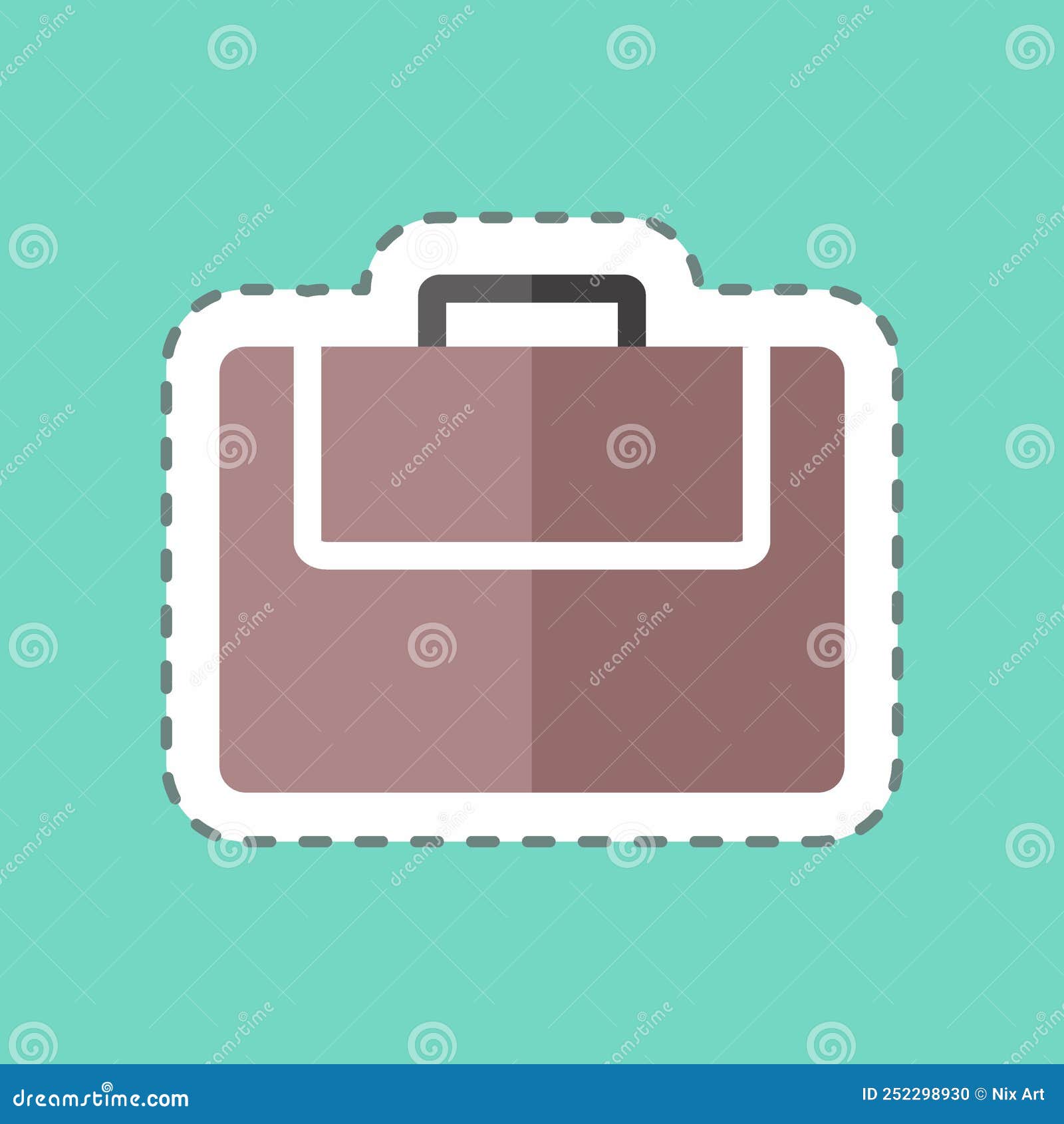 Portfolio Sticker in Trendy Line Cut Isolated on Blue Background Stock ...