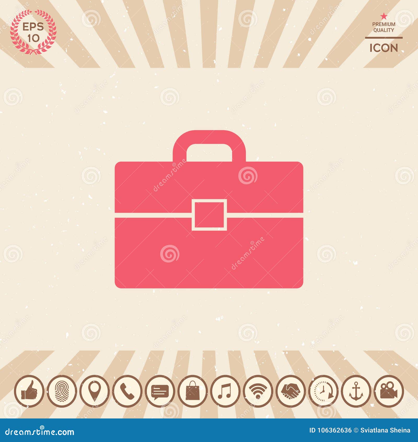 Portfolio symbol icon stock vector. Illustration of career - 106362636