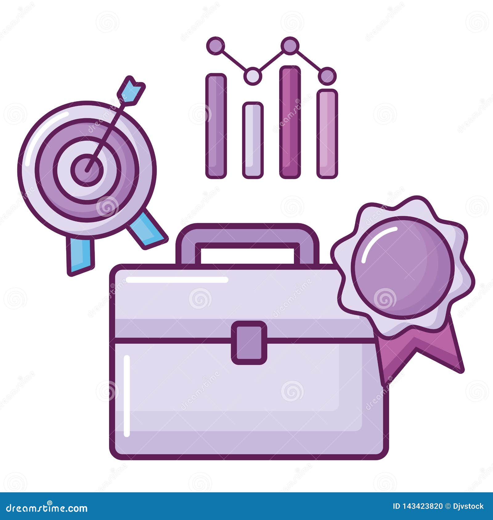 Portfolio with Target and Statistics Bars Stock Illustration ...