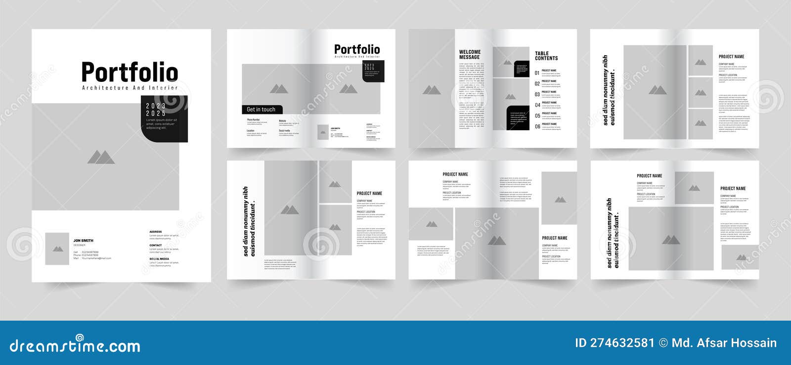 Portfolio Template or Portfolio Design Stock Vector - Illustration of ...