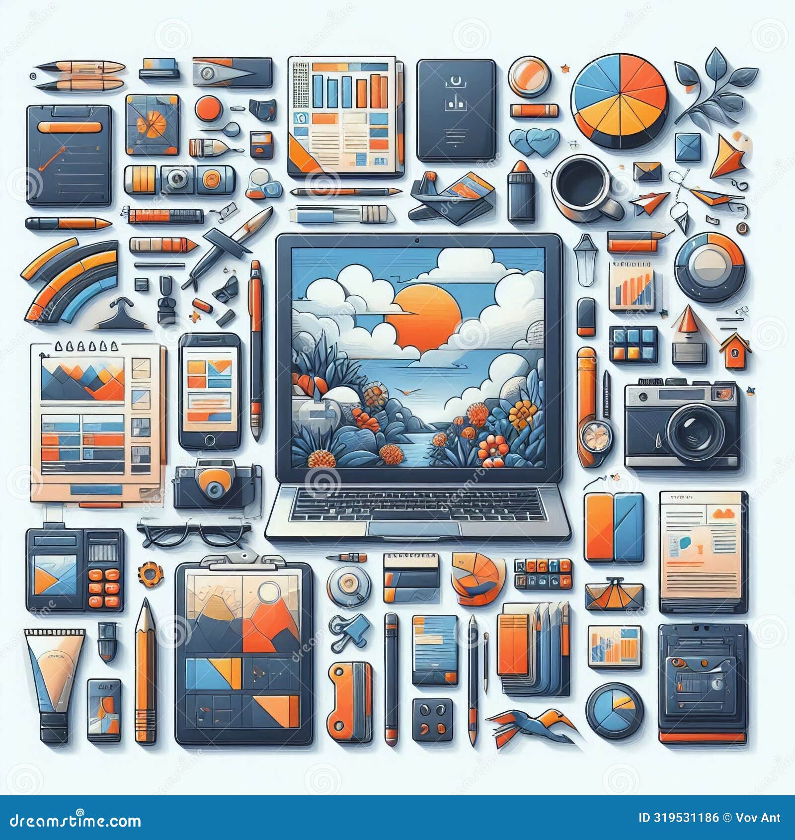 Portfolio Template a Versatile Layout for Showcasing a Creati Stock ...