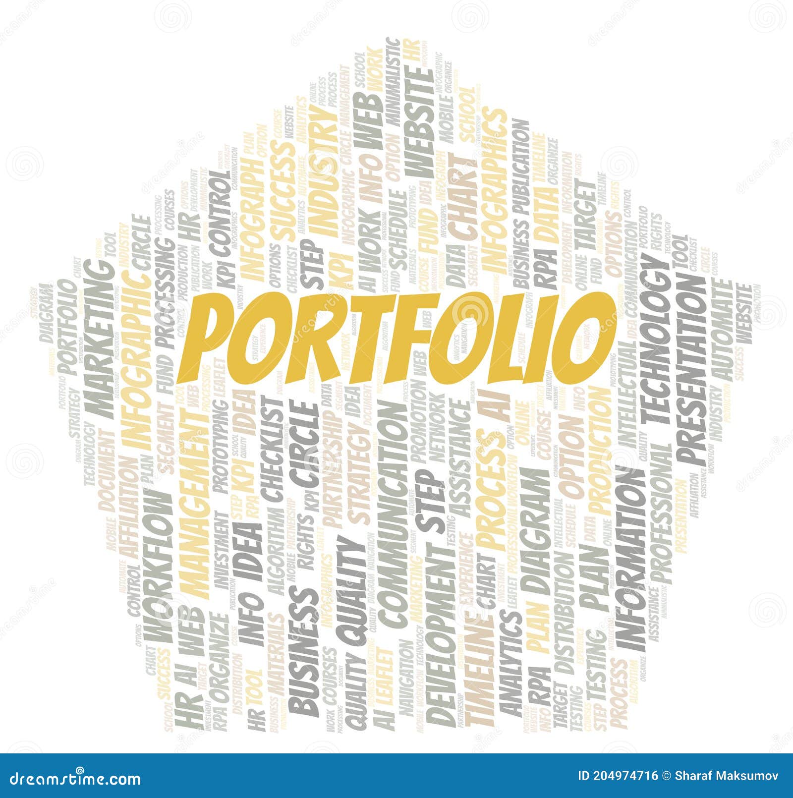 Portfolio Typography Word Cloud Create with the Text only. Stock ...