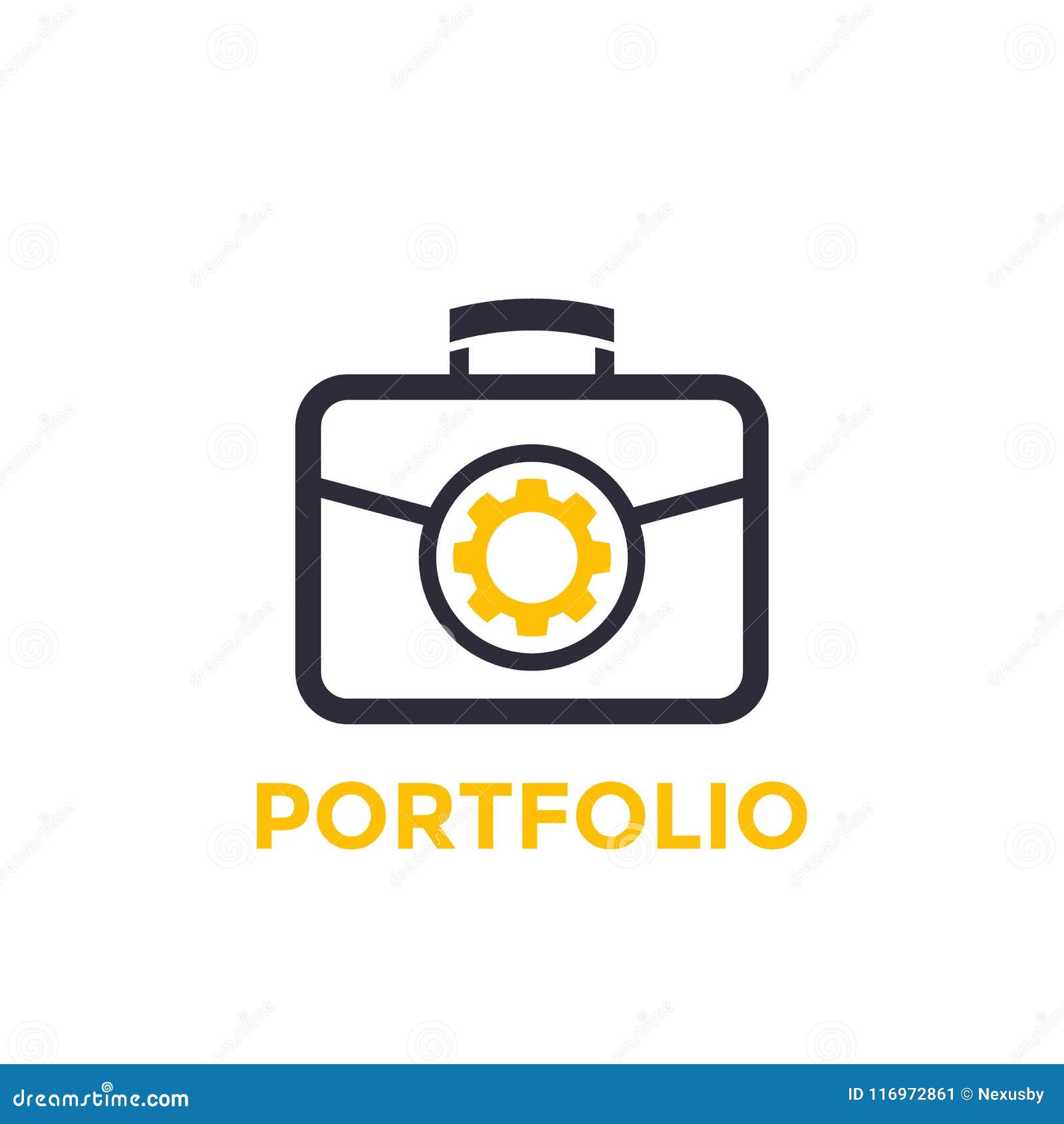 Portfolio vector icon stock vector. Illustration of logo - 116972861