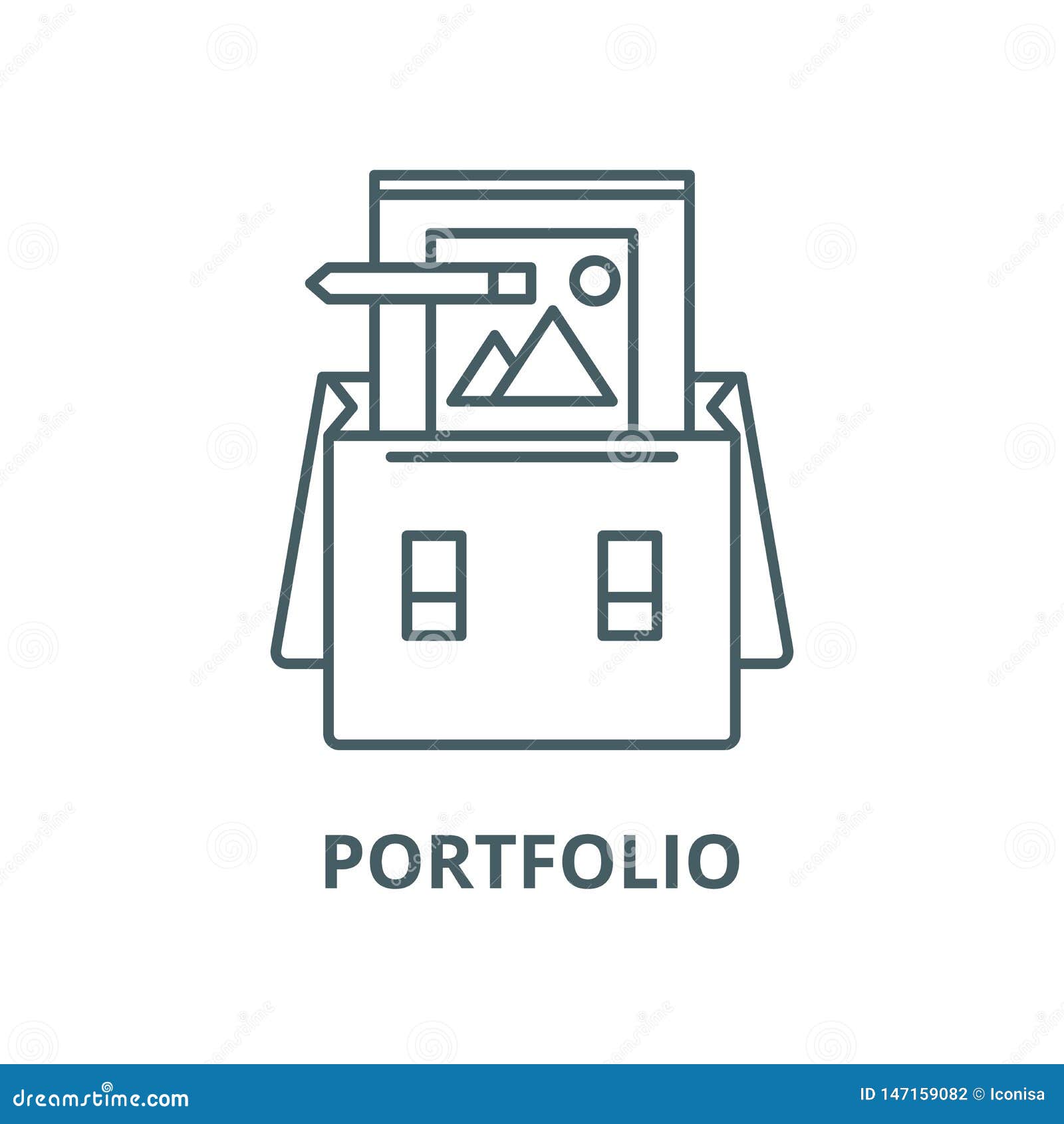 Portfolio Vector Line Icon, Linear Concept, Outline Sign, Symbol Stock ...