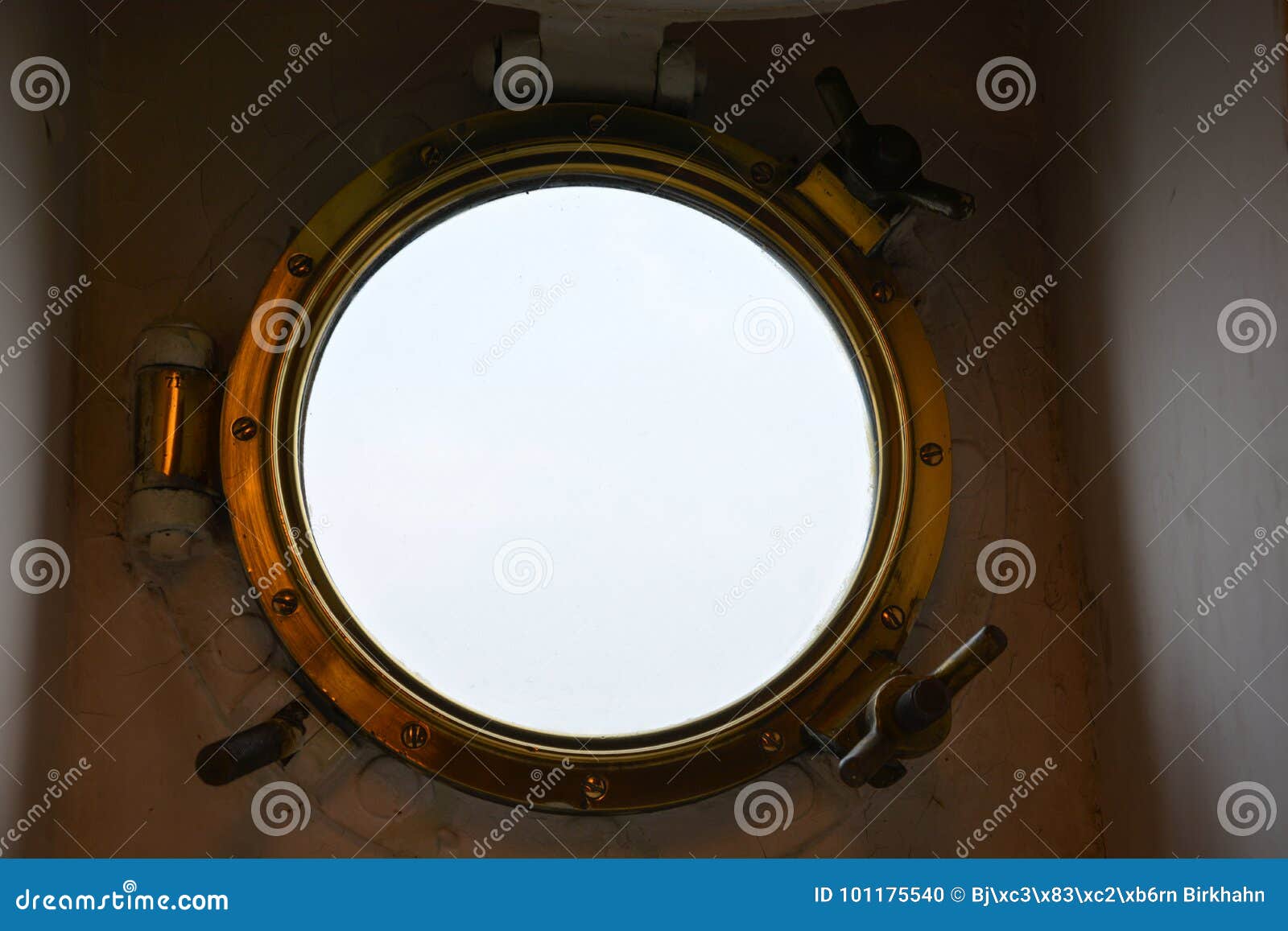 Porthole from the Inside on a Ship Stock Photo - Image of wood, vintage ...